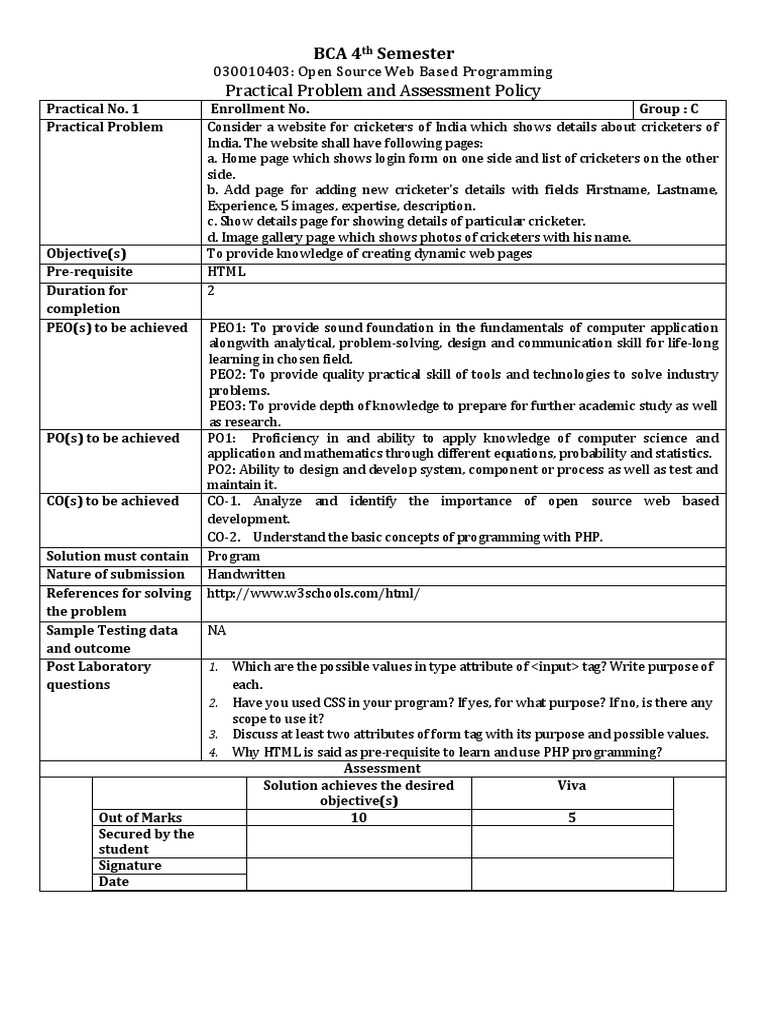 Php Practicals In Set C Examples Questions Pdf Php Educational 9181