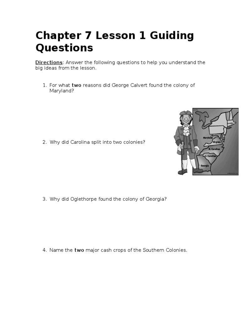 Chapter 7 Lesson 1 Guiding Questions | PDF