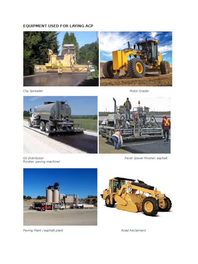 Equipment Used For Laying Acp and PCCP | PDF | Loader (Equipment ...