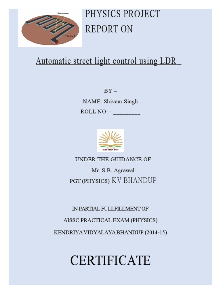 Certificate: Physics Project Report On | PDF | Electrical Resistance ...