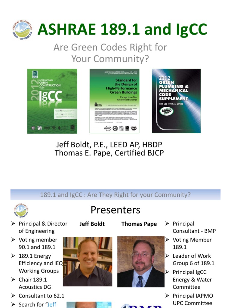 Ashrae 189.1 and Igcc: Are Green Codes Right For Your Community? | PDF ...