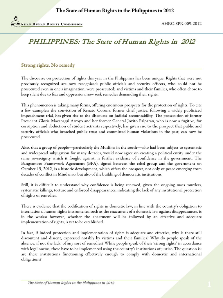 Human Rights in the Philippines 2012 | PDF