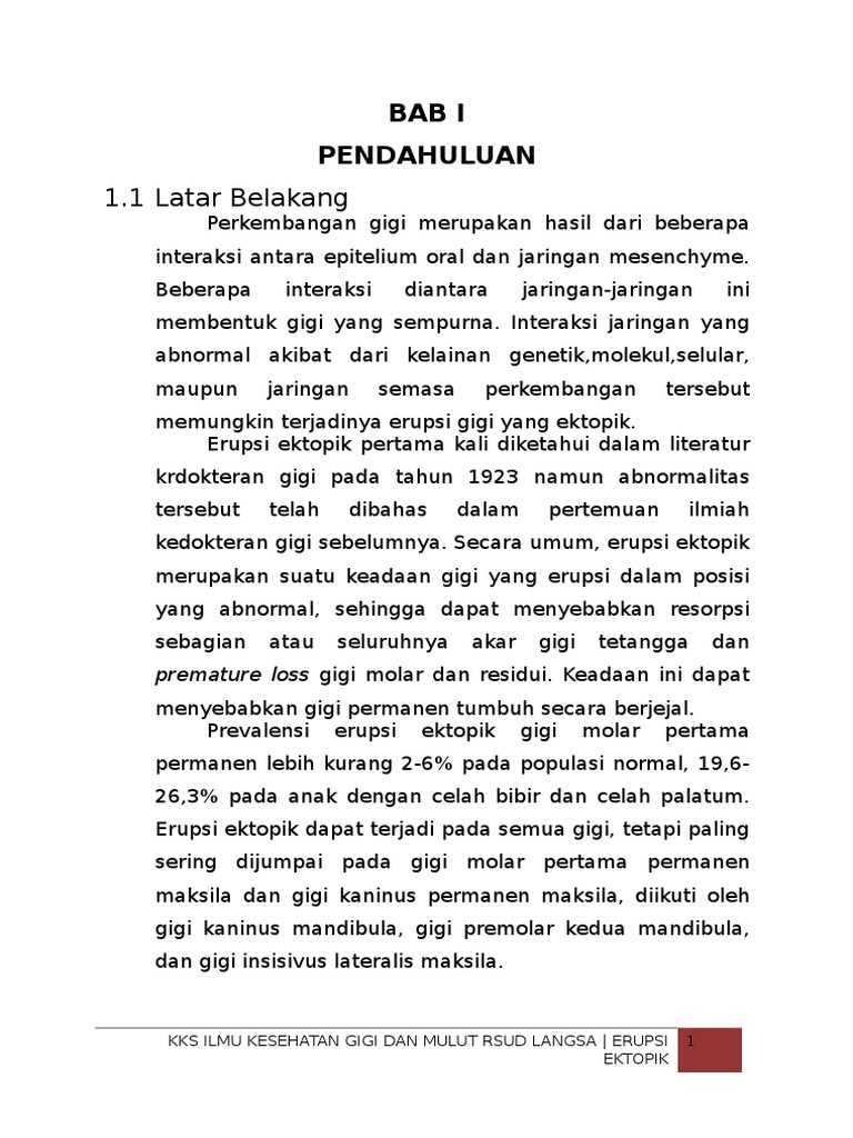 Erupsi Ektopik Gigi: Pengertian dan Perawatan | PDF | Kesehatan ...