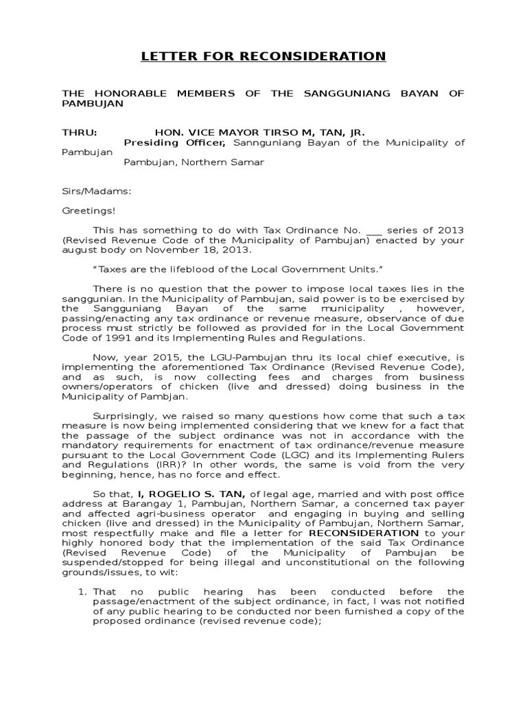 Reconsideration | PDF | Local Ordinance | Local Government