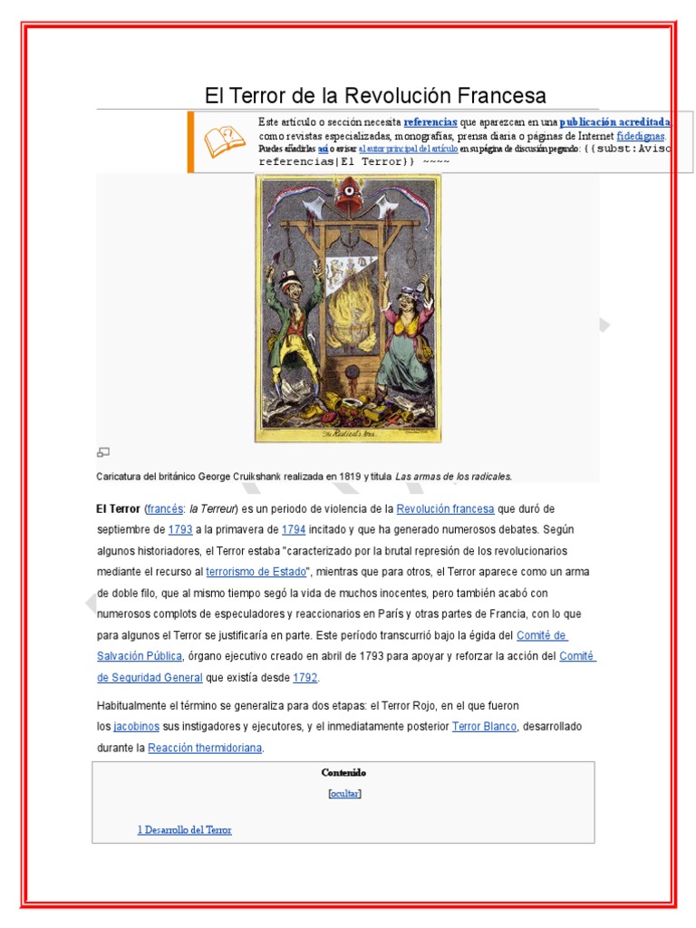 El Terror en la Revolución Francesa | PDF | Reino del terror ...