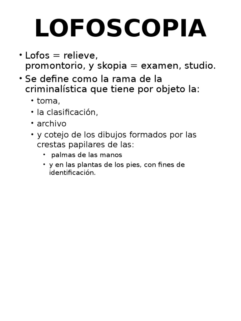 LA LOFOSCOPIA Resumen | PDF | Huella dactilar | Science