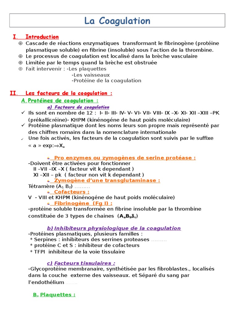 Comprendre la coagulation sanguine | PDF | Coagulation | Anatomie