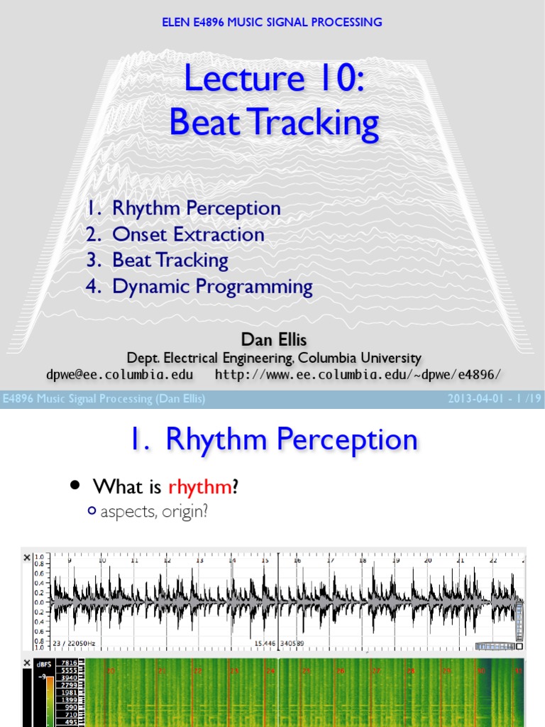 Beat Tracking: 1. Rhythm Perception 2. Onset Extraction 3. Beat ...