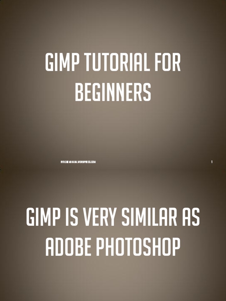 Gimp Tutorial | PDF | Icon (Computing) | Graphical User Interfaces