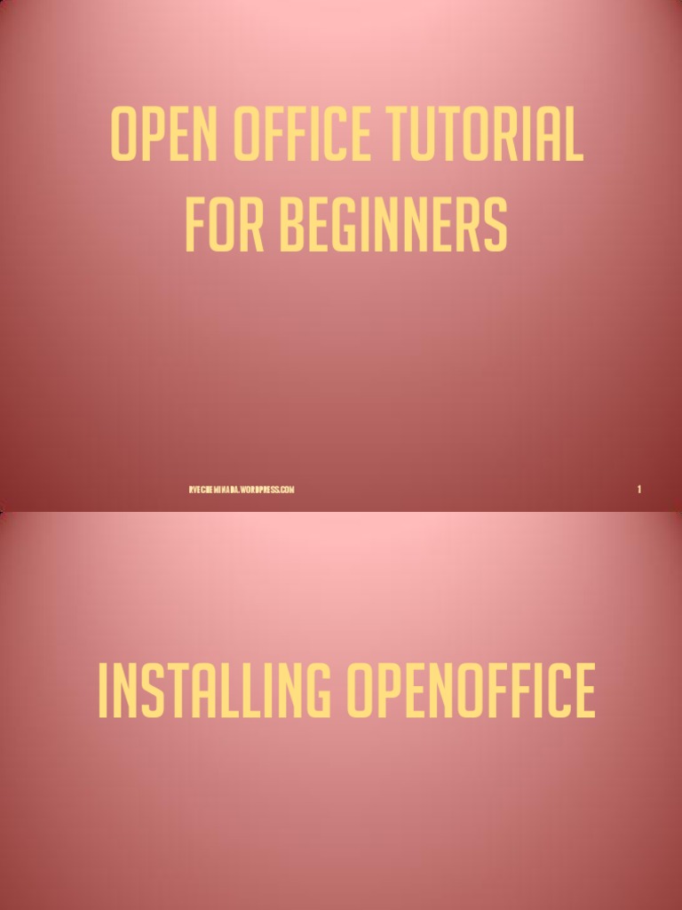 Open Office Tutorial | PDF | System Software | Application Software