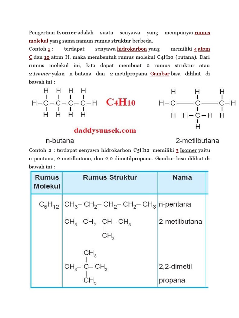 Contoh Rantai Isomer | PDF | Sains & Matematika