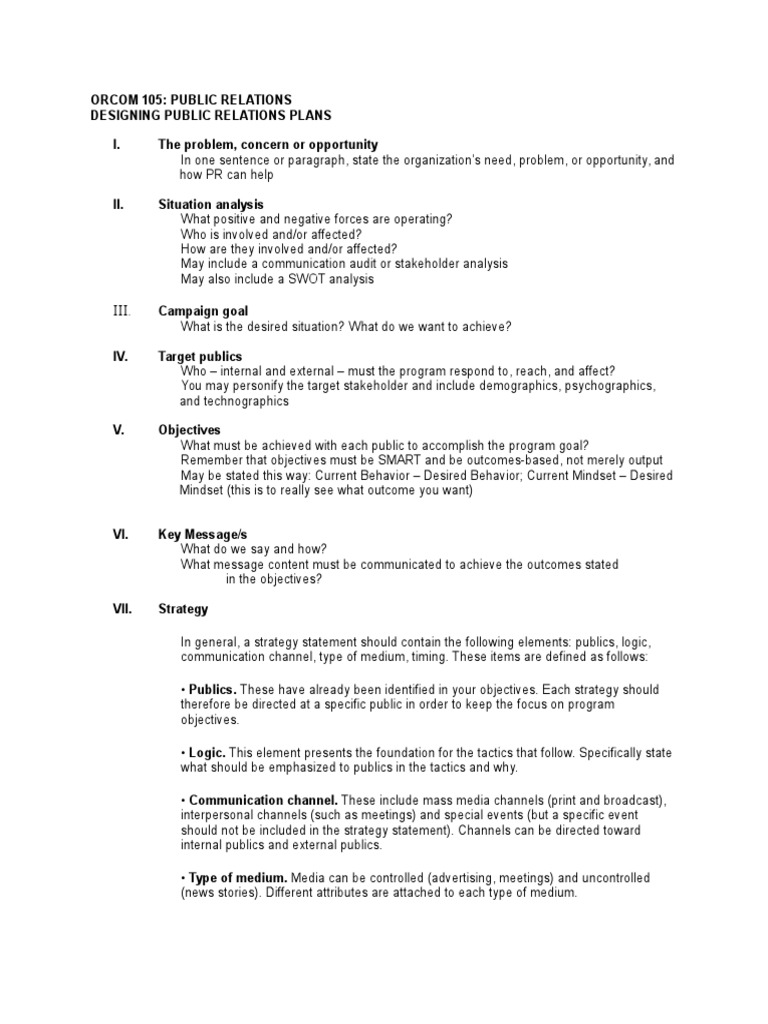 Designing Public Relations Plans | PDF | Public Relations | Goal