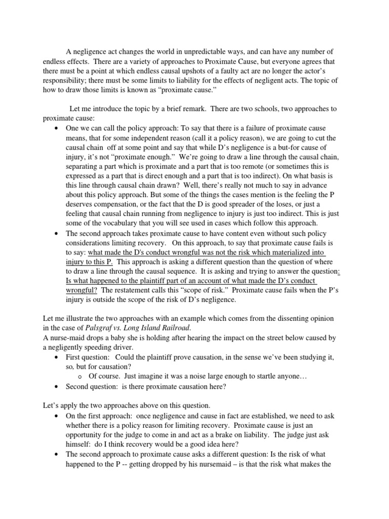 Proximate Cause Lecture | Proximate Cause | Negligence