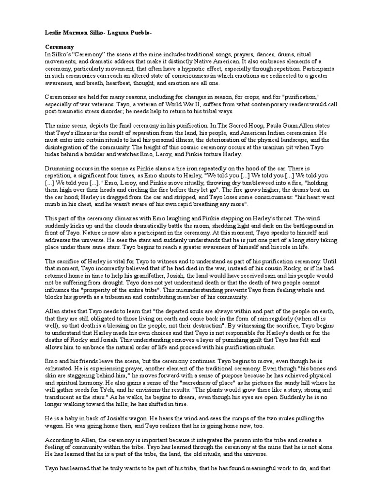 Leslie Marmon Silko's Ceremony Ceremonial Scene | PDF | Poetry
