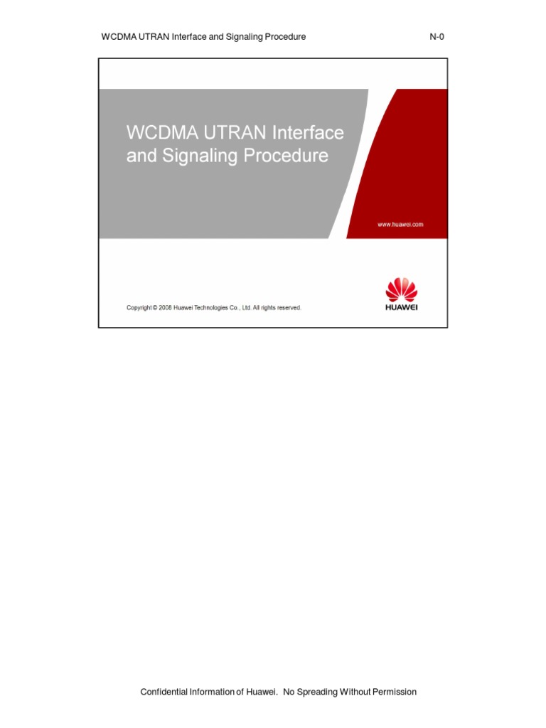 WCDMA UTRAN Signaling Overview | PDF | Communications Protocols ...