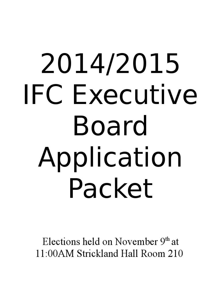 2014 2015 IFC Executive Board Application 1 | Download Free PDF ...