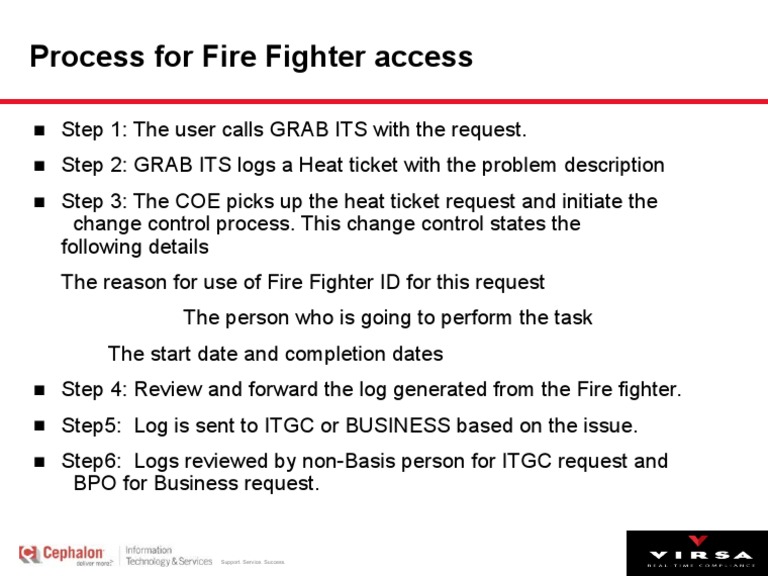 Process For Fire Fighter Access: Support. Service. Success | PDF