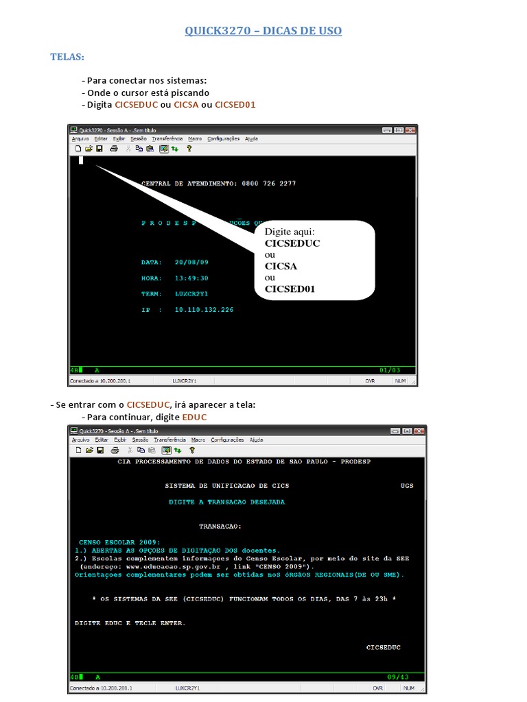 QUICK3270-Funcionalidades Prodesp | PDF | Tecnologia e Engenharia