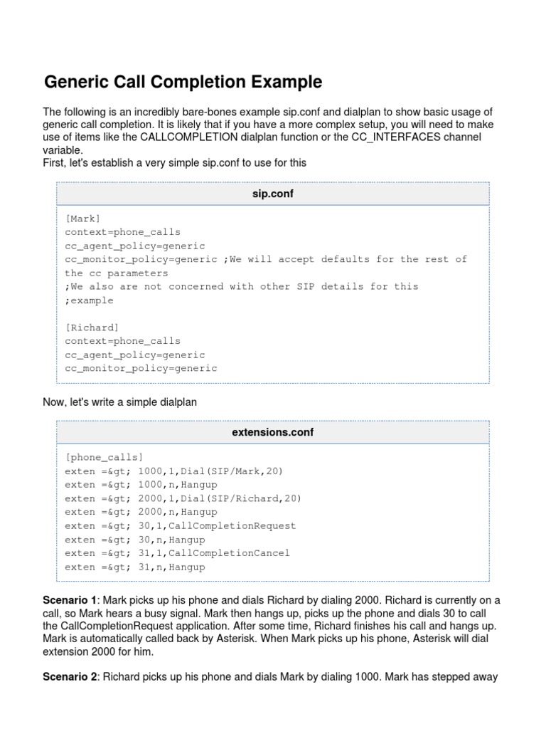 Generic Call Completion Example: Sip - Conf | PDF | Telephone | Session ...