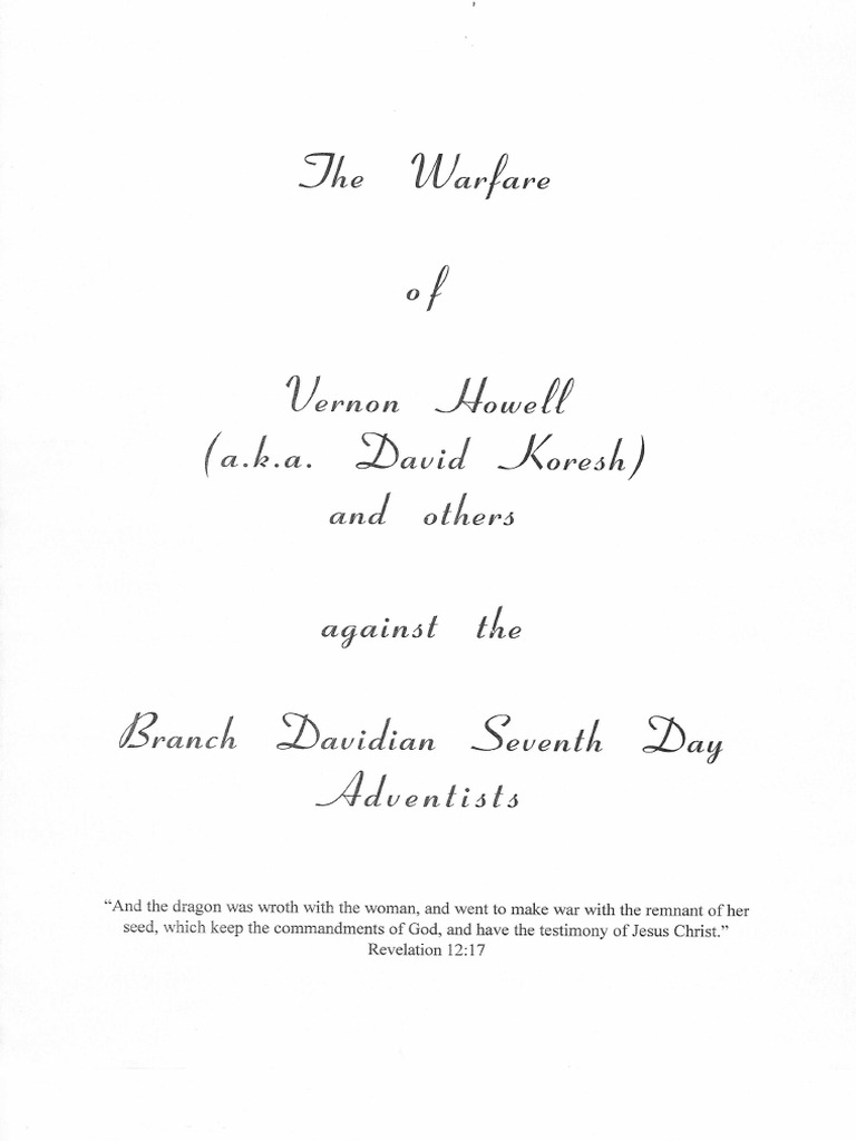 The Warfare of Vernon Howell... Against The Branch | PDF | Biblical ...