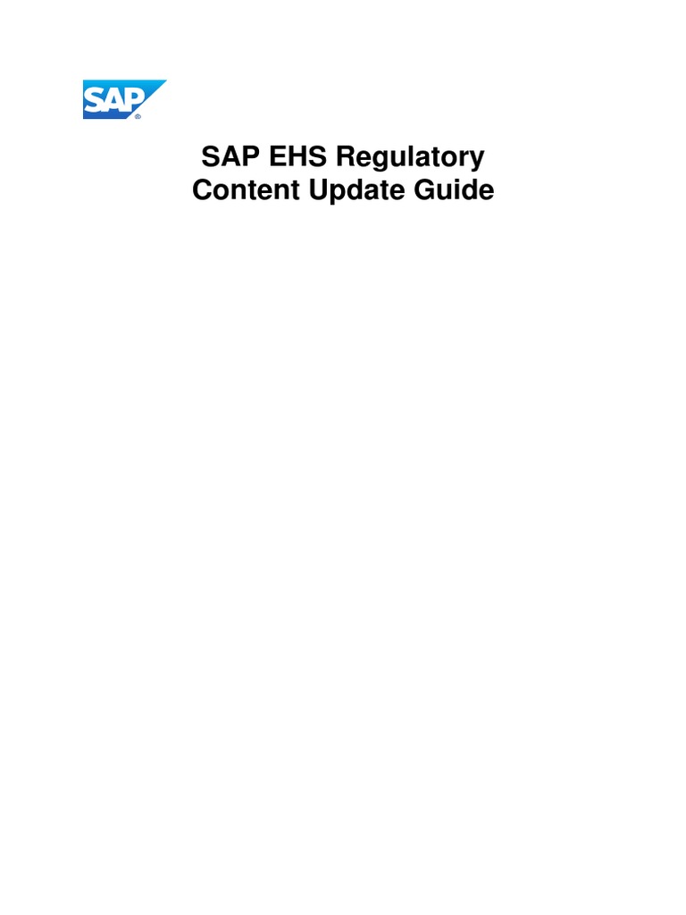 SAP EHS Regulatory Content Update Guide | PDF | Filename | Computing