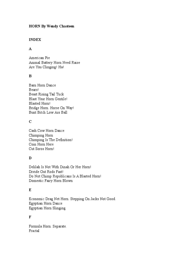HORN by Wendy Chasteen | PDF