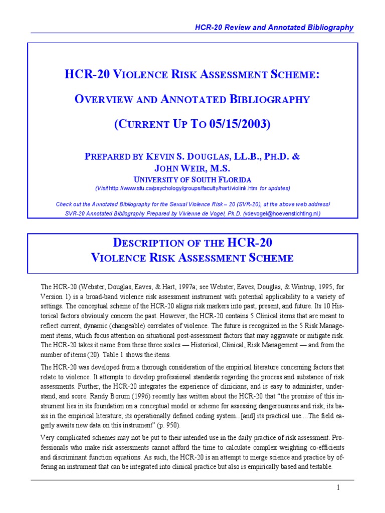 articol_HCR_20.pdf | Receiver Operating Characteristic | Violence ...