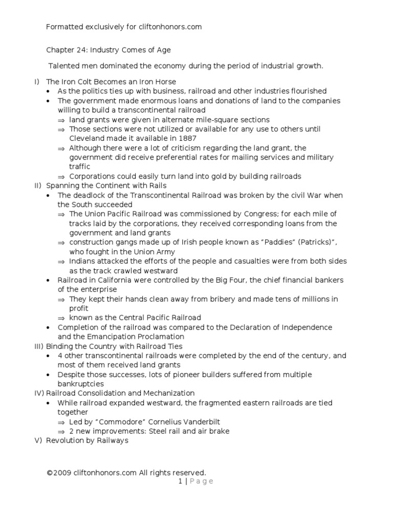 APUSH Chapter 24 Study Guide | PDF | American Federation Of Labor ...