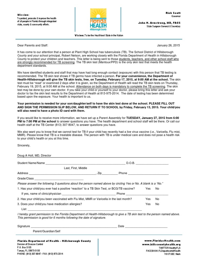 DOH Plant High TB Letter | PDF | Tuberculosis | Public Health