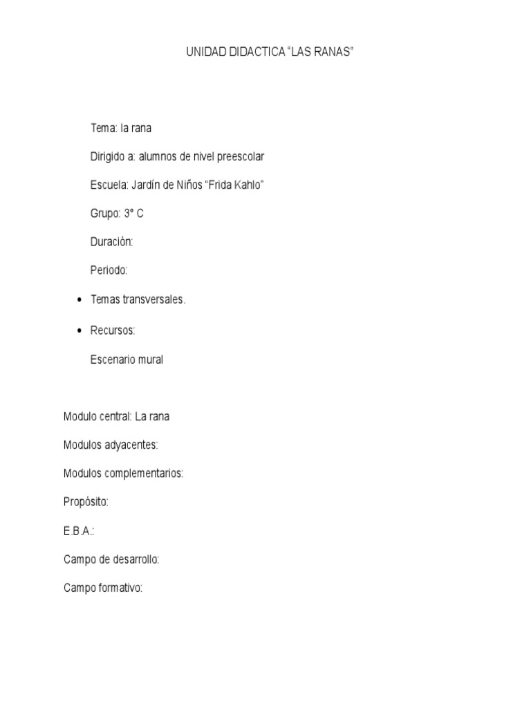 Actividades sobre el ciclo de vida de la rana | PDF | Jardín de ...