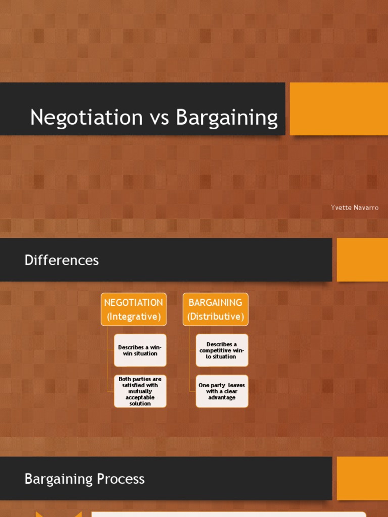 Negotiation vs Bargaining Explained | PDF | Law