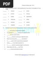 Filipino 5 - Sanhi at Bunga Worksheet | PDF