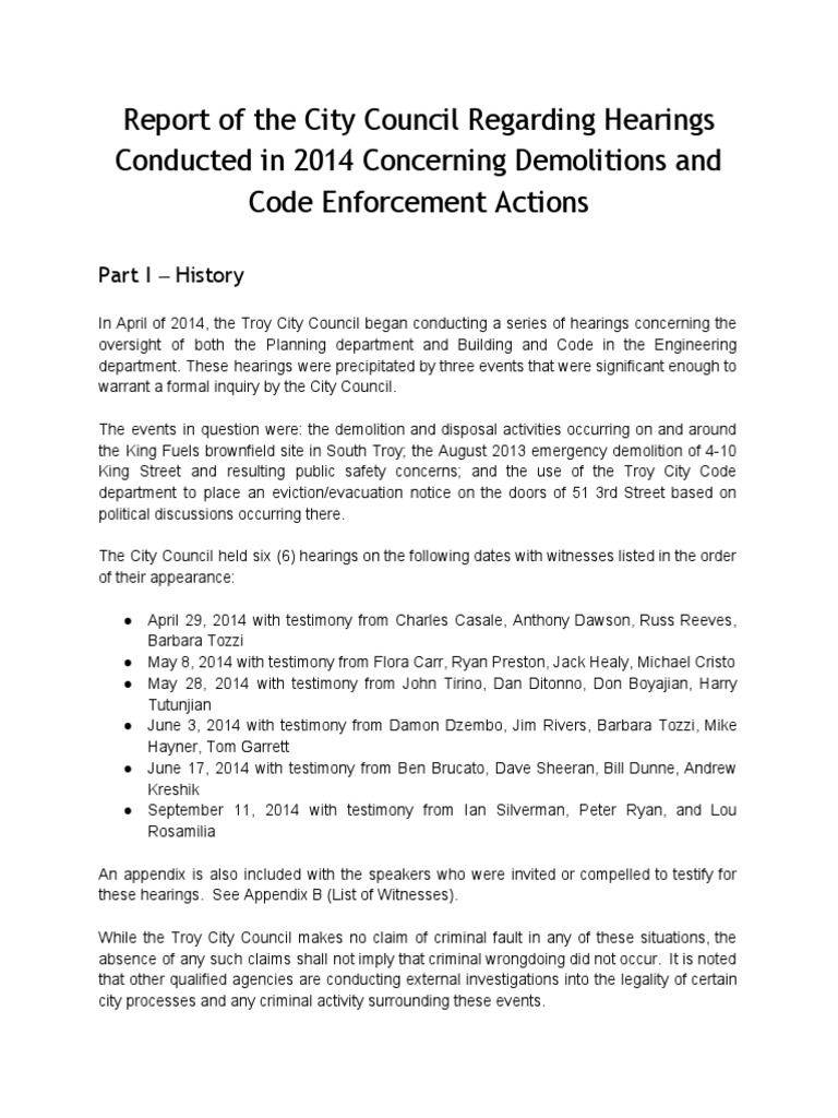 City Council Demolitions Report | PDF | General Contractor | Demolition