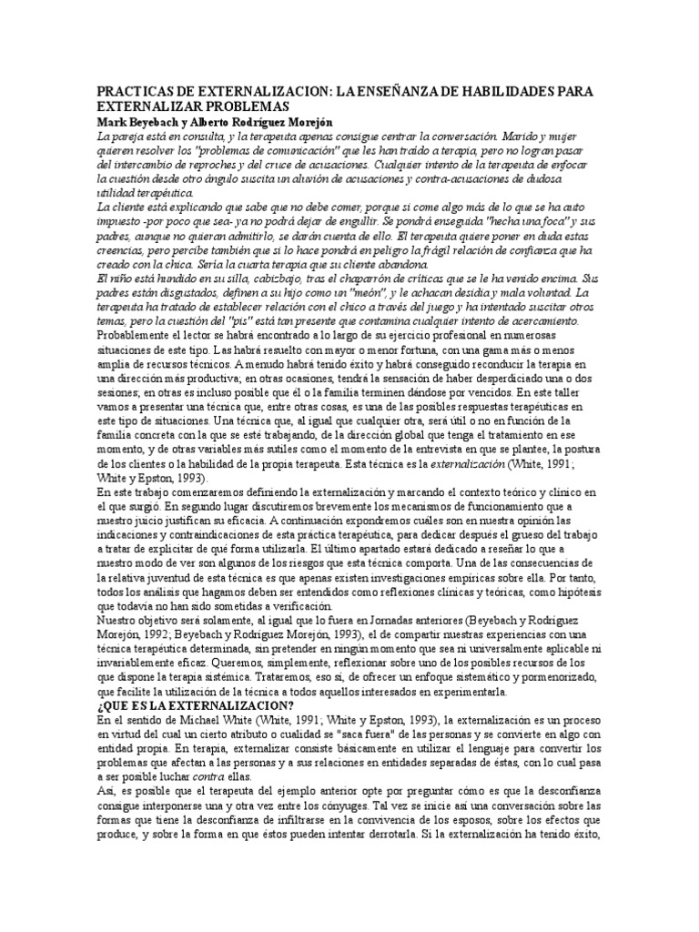 Practicas de Externalizacion | PDF | Psicoterapia | Outsourcing