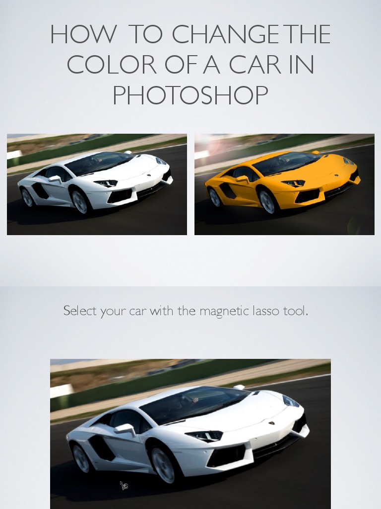 Car Color Change in Photoshop | PDF