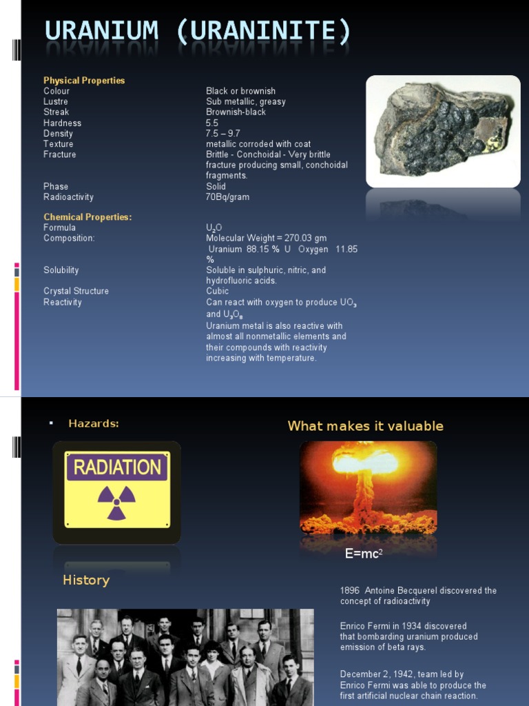 Uranium (Uraninite) 3 | PDF | Uranium | Sets Of Chemical Elements