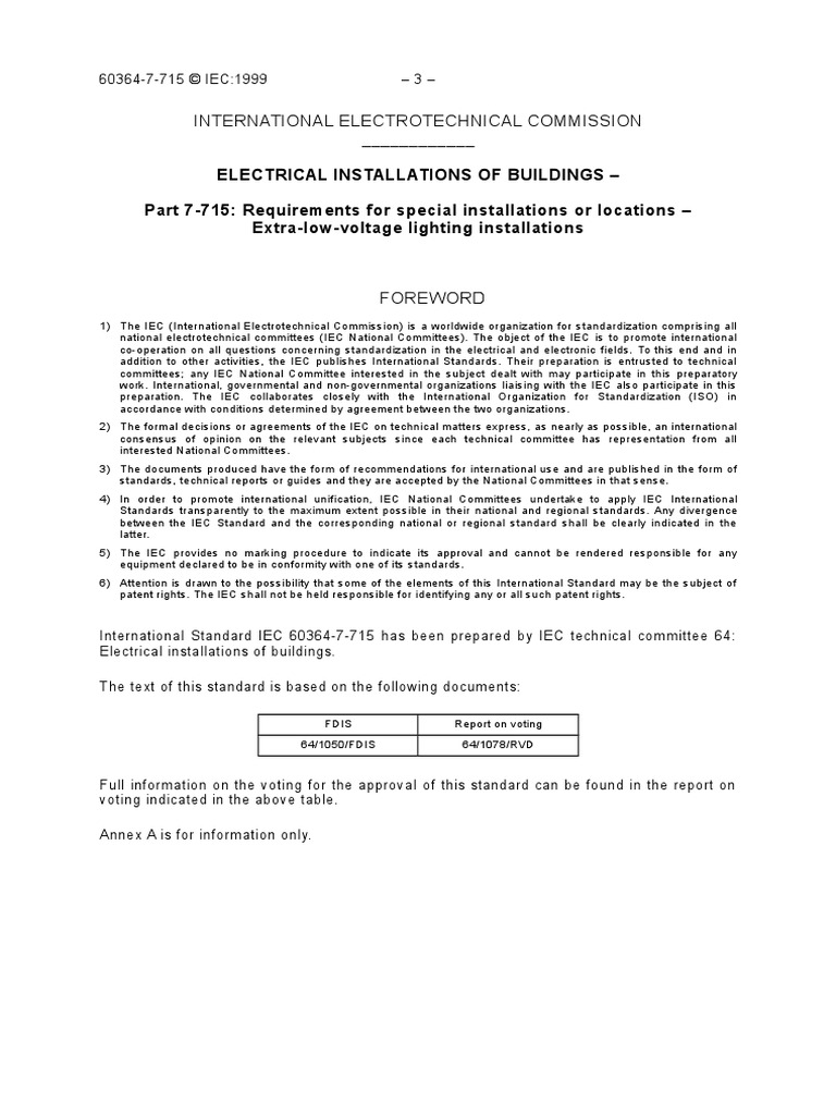Electrical Installations of Buildings - Part 7-715: Requirements For ...