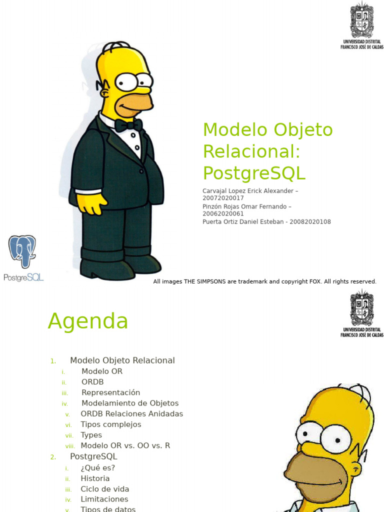 Presentación Postgresql Modelo Objeto Relacional | Descargar gratis PDF | Postgre Sql | Bases de ...
