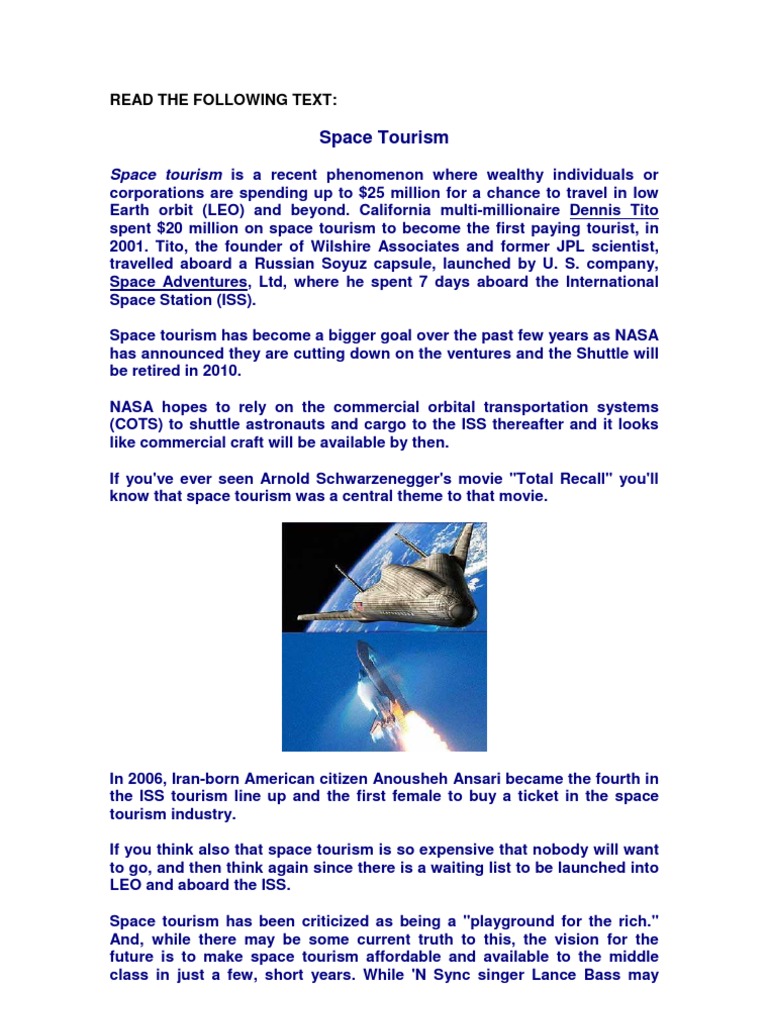 Space Tourism | PDF | International Space Station | Nasa