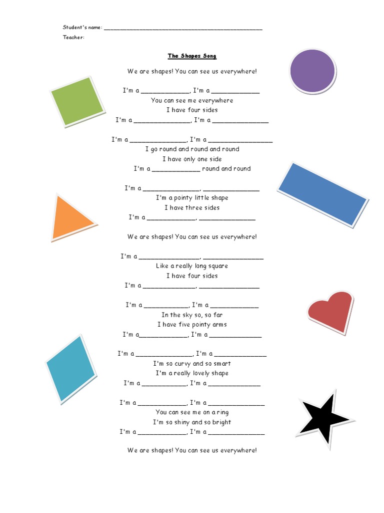 Exploring Shapes Through Song | PDF | Language Arts & Discipline | Poetry
