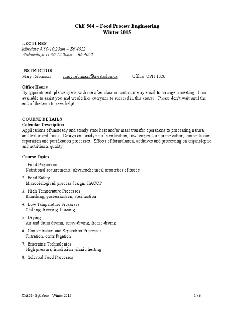 Che 564 - Food Process Engineering Winter 2015: Lectures | Download ...