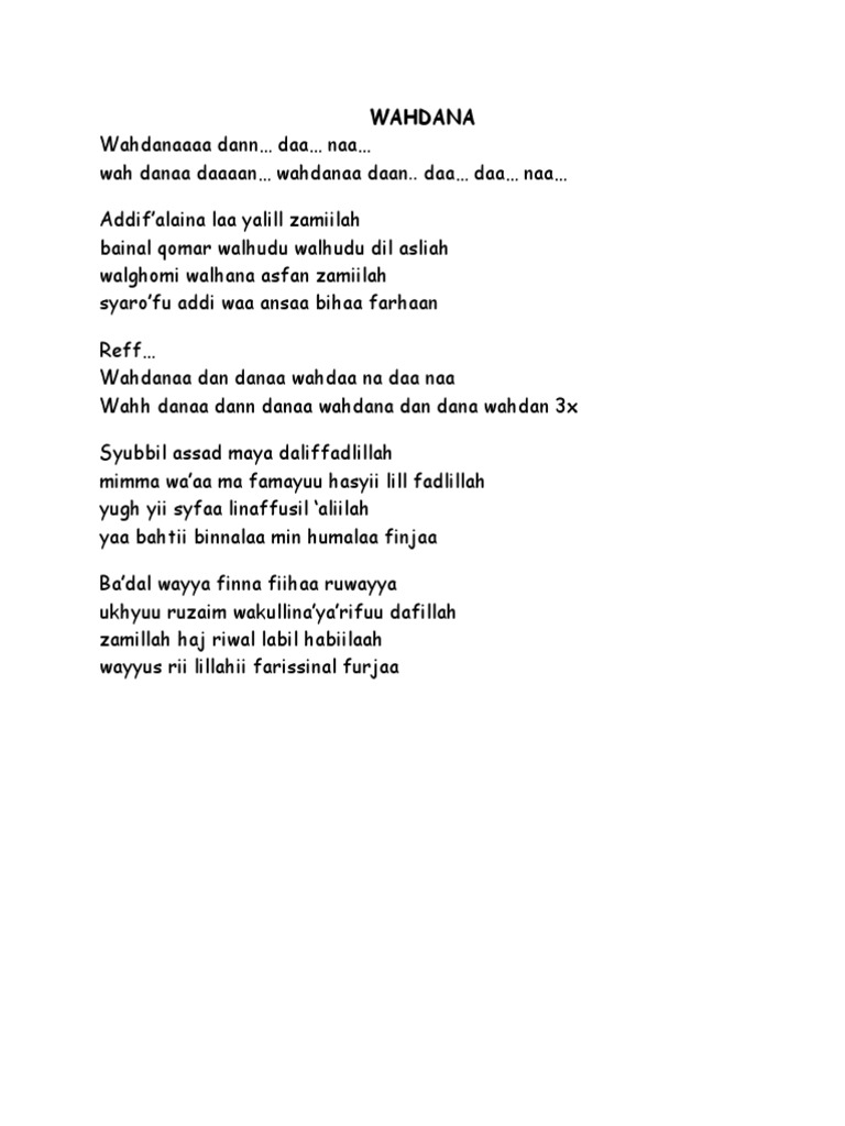 Lirik Lagu Qasidah | PDF