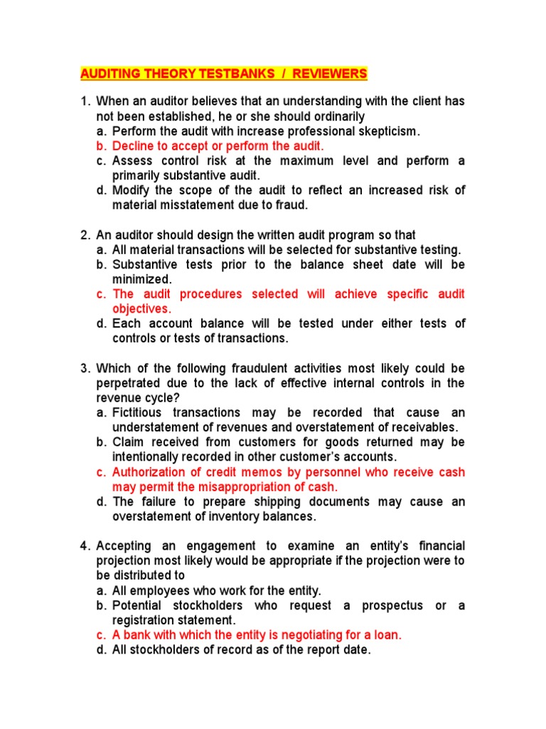 Auditing Theory | PDF | Financial Audit | Audit