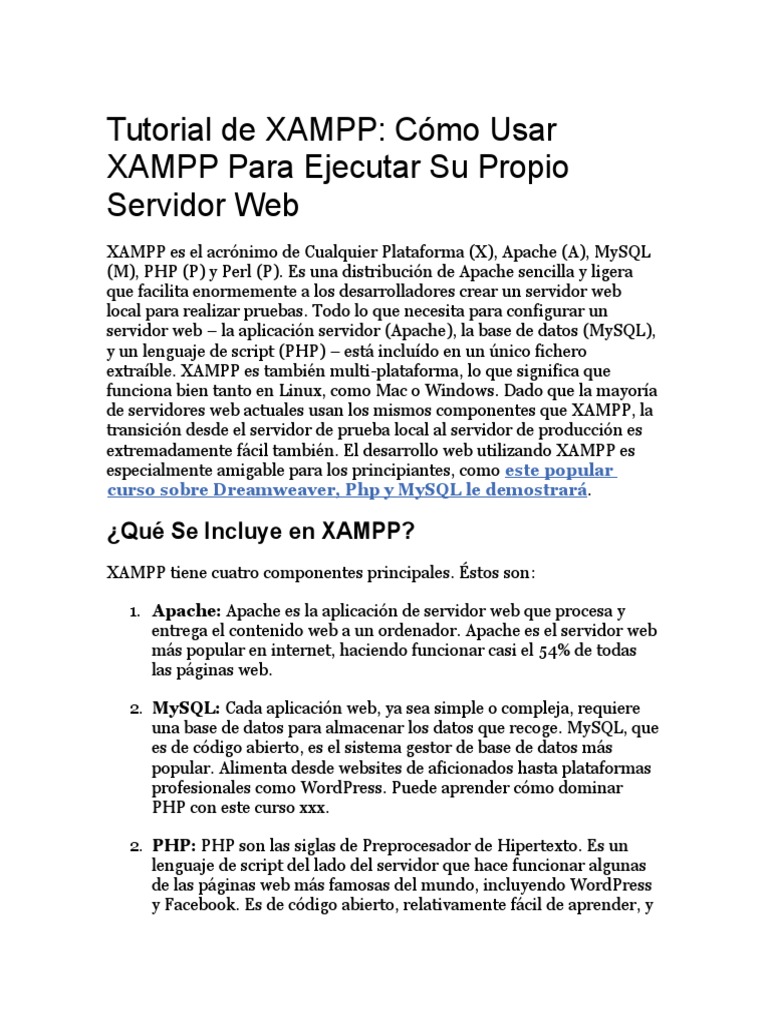 Manual de Xampp | PDF | Php | Servidor HTTP Apache