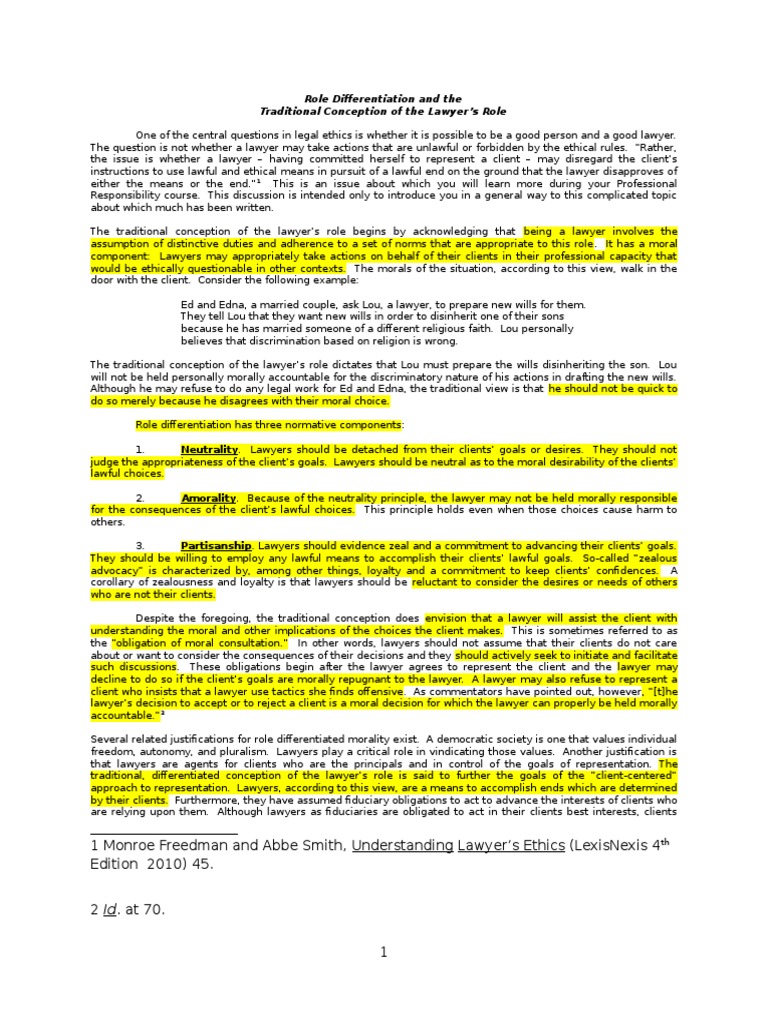 5 Role Differentiation | PDF | Lawyer | Morality
