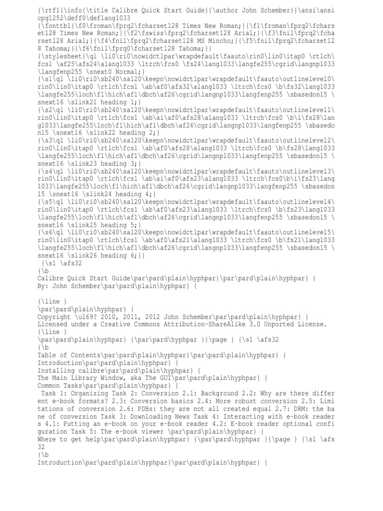 Calibre Quick Start Guide - John Schember | PDF | Book Formats ...