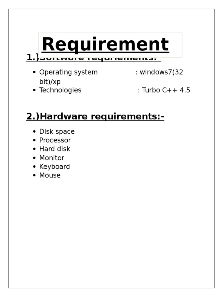Software and Hardware Requirements Guide | PDF