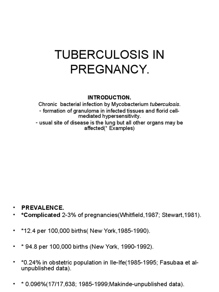 Tuberculosis in Pregnancy Students' Lecture | Tuberculosis | Medical ...
