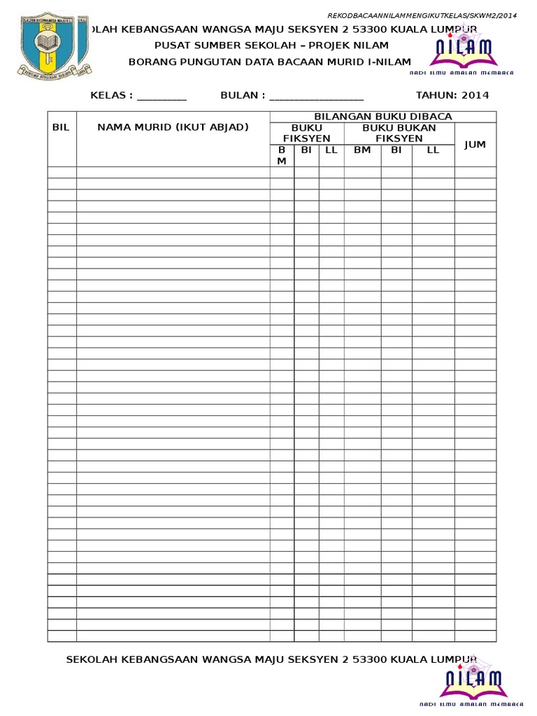 Borang Rekod Nilam t3 | PDF
