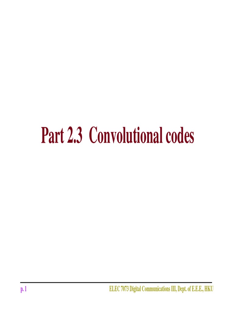 Part2-3-Convolutional Codes PDF | PDF